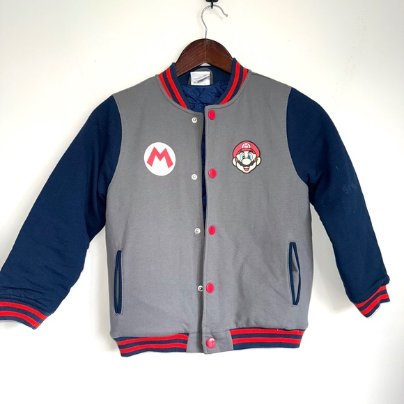 Super Mario Bros | Jackets & Coats | Super Mario Boys 78 Gray Blue Red ...